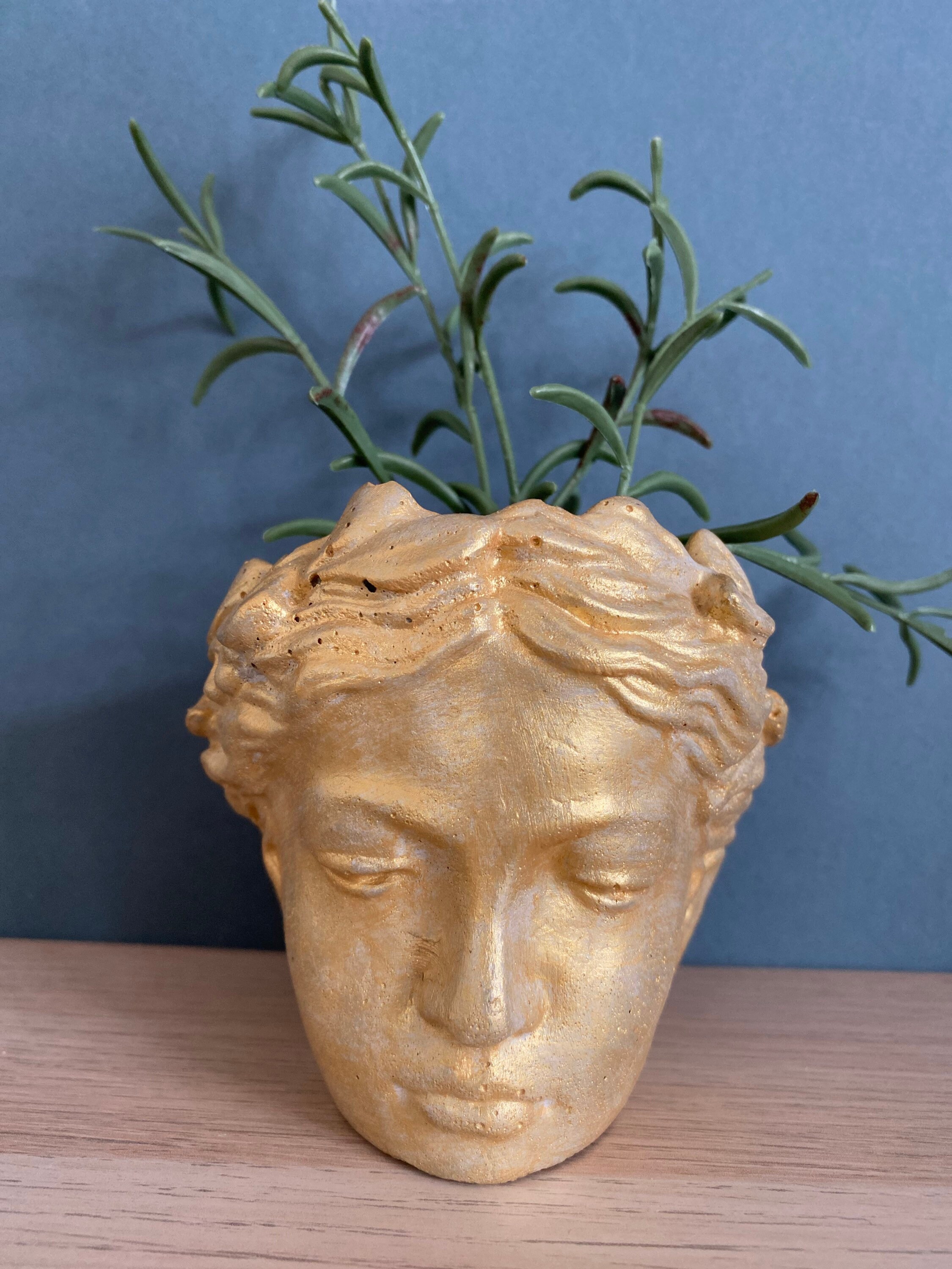 Angel Face Head Stone Planter Pot, Goddess Planter Pot , Small ...