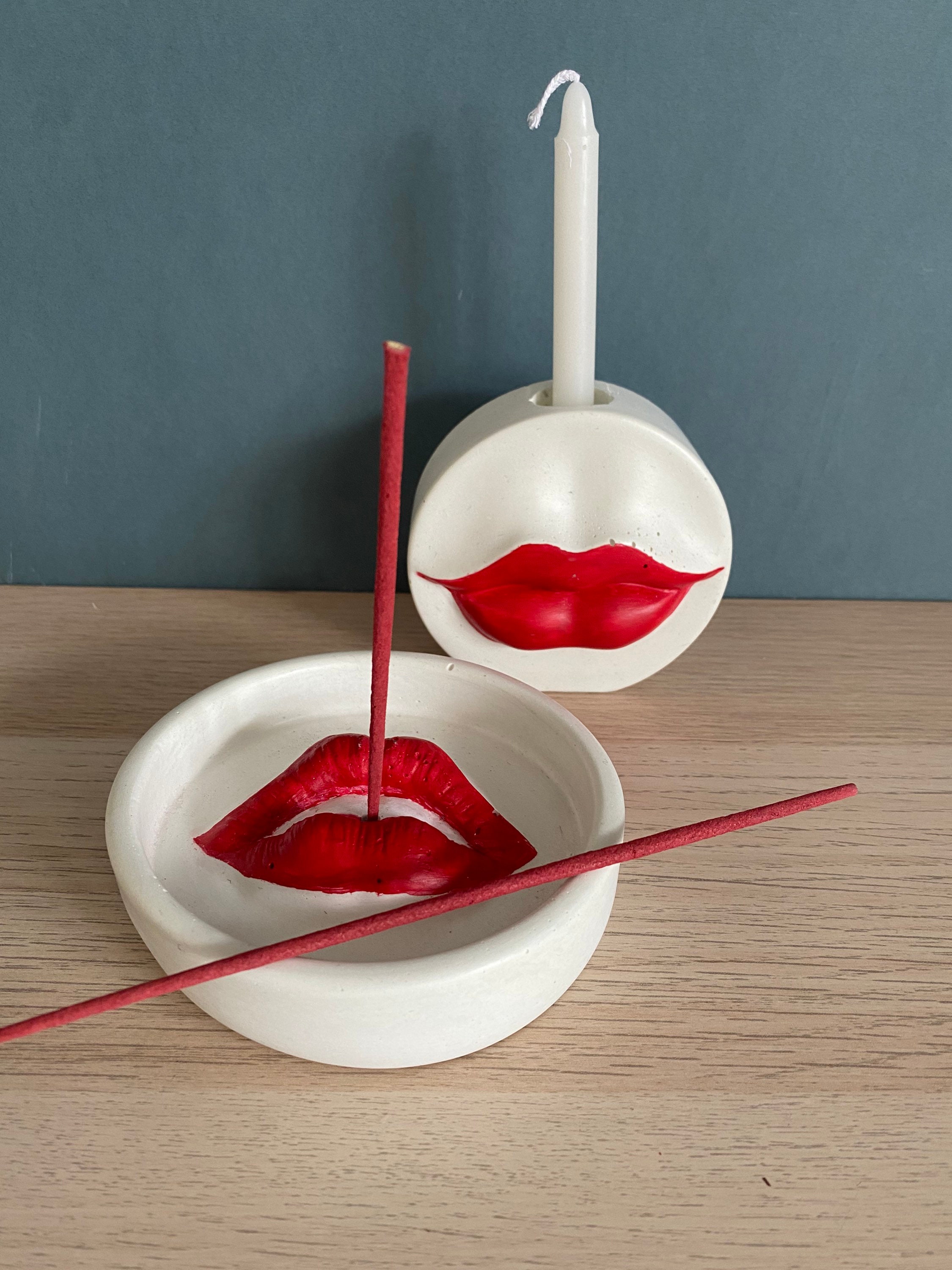 Lips Incense Holder / Lips Candle Holder / Concrete Incense Holder ...