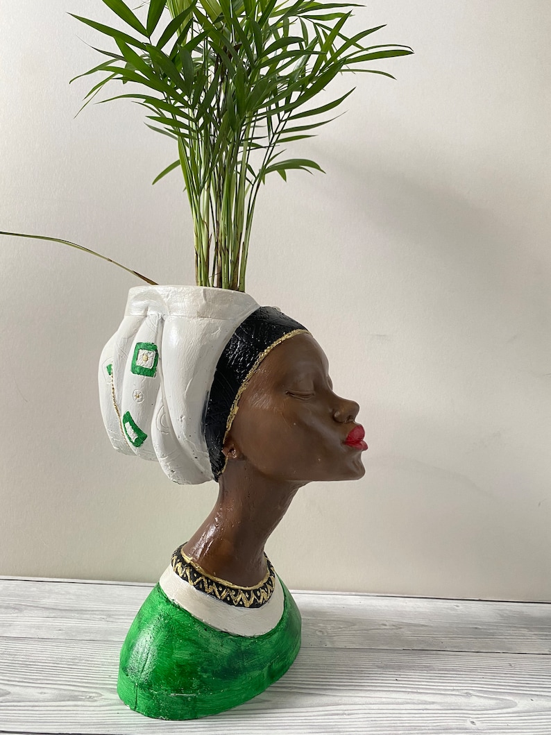 Woman Head Planter Pot African Queen Pot Unique Planter - Etsy UK