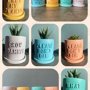 Funny Personalised Planters, Message Planter, Jesmonite Plant Pots ...