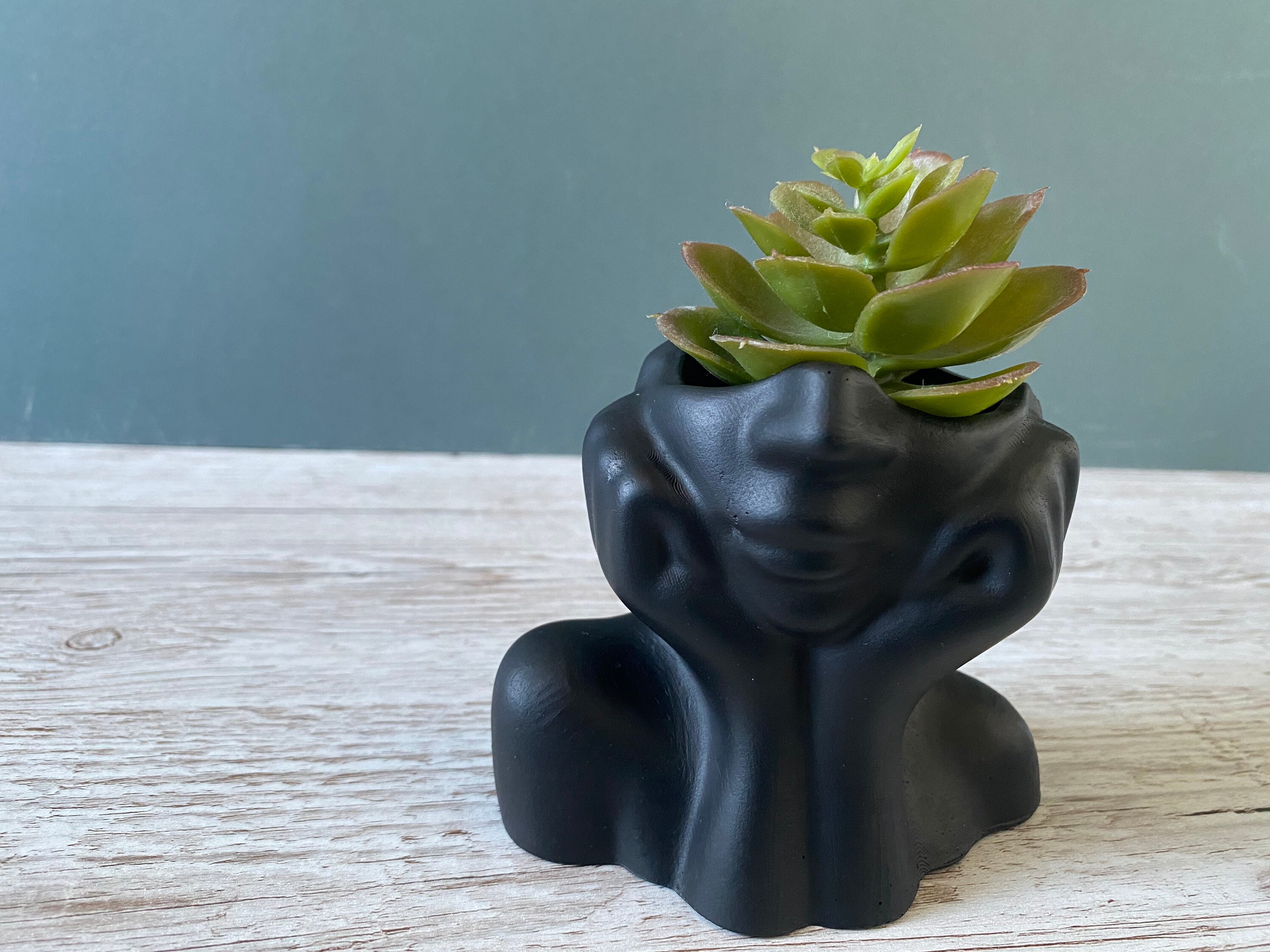 Woman Half Face Vase, Bust Boody Stone Pot , Concrete Vase , Gift ...