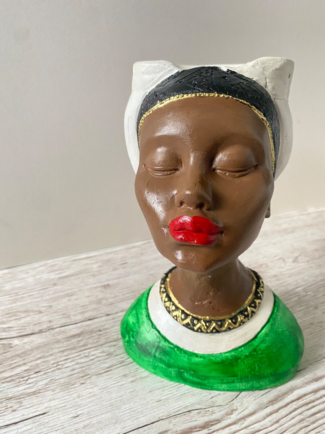 Woman Head Planter Pot African Queen Pot Unique Planter - Etsy UK
