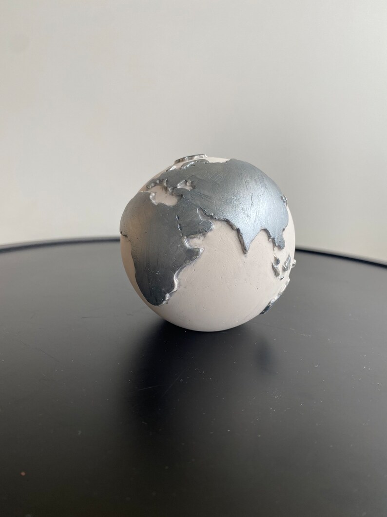 Concrete Globe Decor, Planet Earth Paperweight, Nordic Decor UK, Door ...