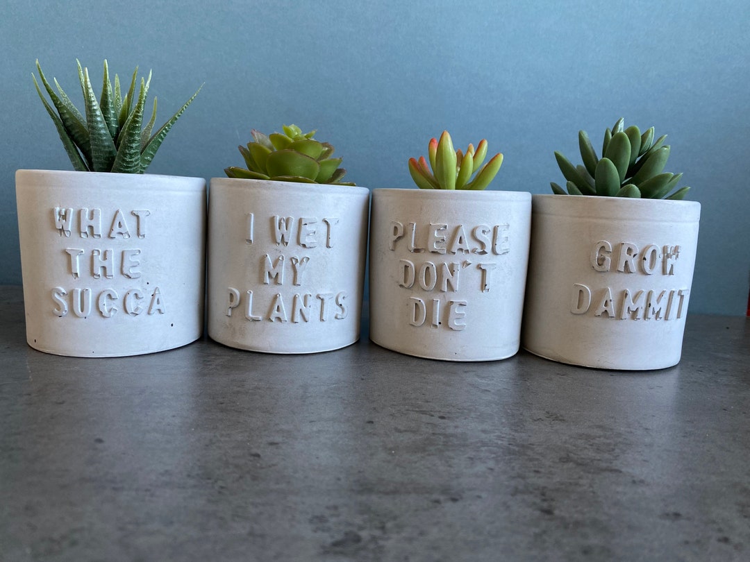 Funny Personalised Planters UK, Message Planter Concrete Plant Pots UK ...