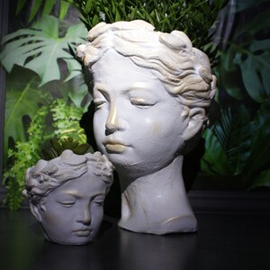 Goddess Venus Planter Pot Set of 2, Woman Angel Head Planter Pot ...