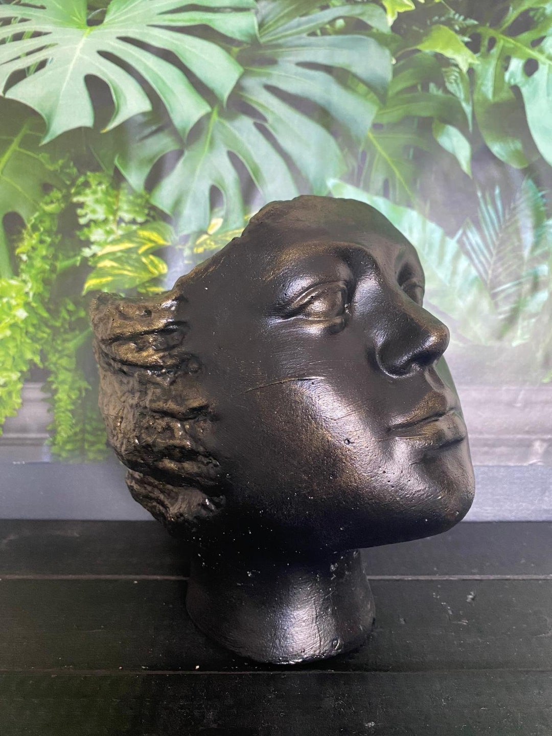 Woman Face Head Stone Planter Pot, Angel Flower Pot, Goddess Planters ...