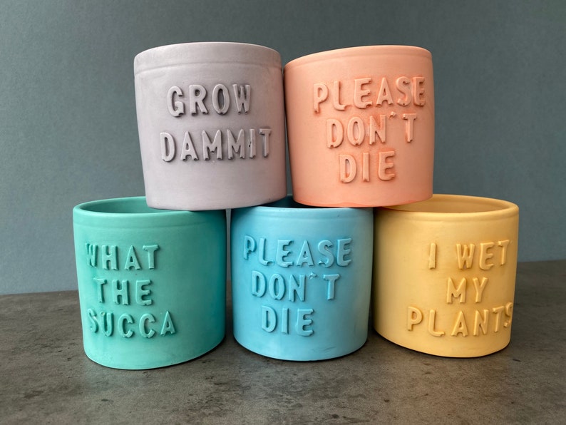 Funny Personalised Planters, Message Planter, Jesmonite Plant Pots ...