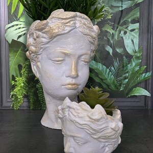 Goddess Venus Planter Pot Set of 2, Woman Angel Head Planter Pot ...