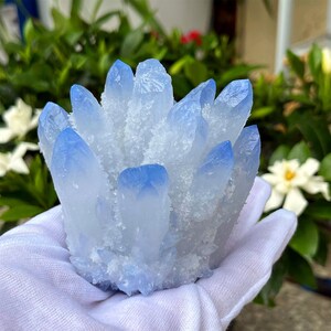 Blue Ghost Phantom Quartz Crystal Cluster, Quartz Crystal Vug, Sky Blue ...