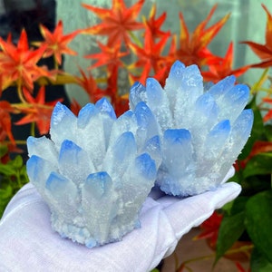 Blue Ghost Phantom Quartz Crystal Cluster, Quartz Crystal Vug, Sky Blue ...