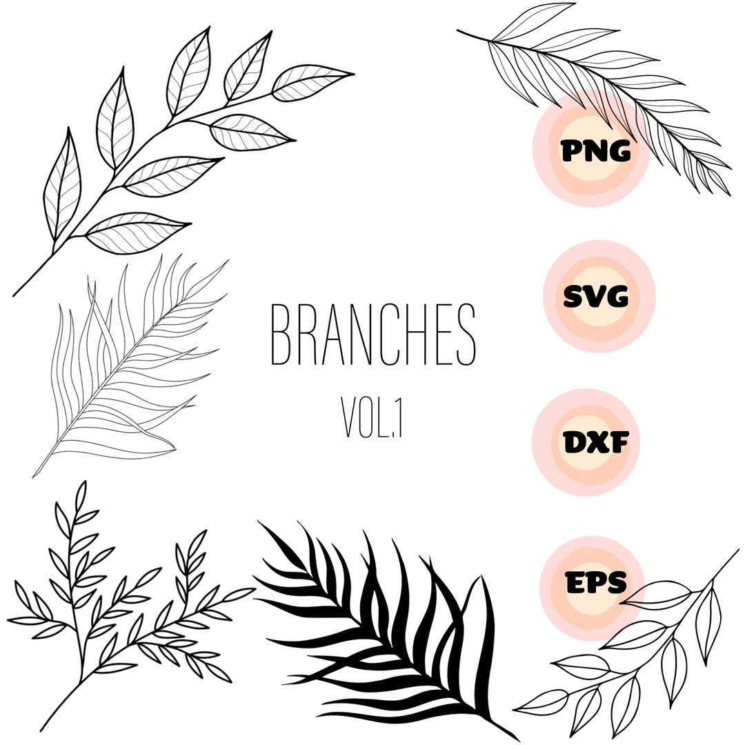 Botanical SVG Bundle Botanical Clipart Leaves Clipart Branches Svg ...