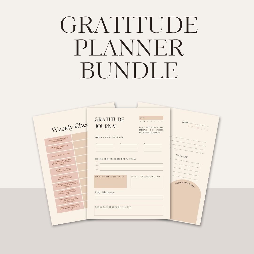 Gratitude Digital Journal Printable | Gratitude Spreadsheets ...