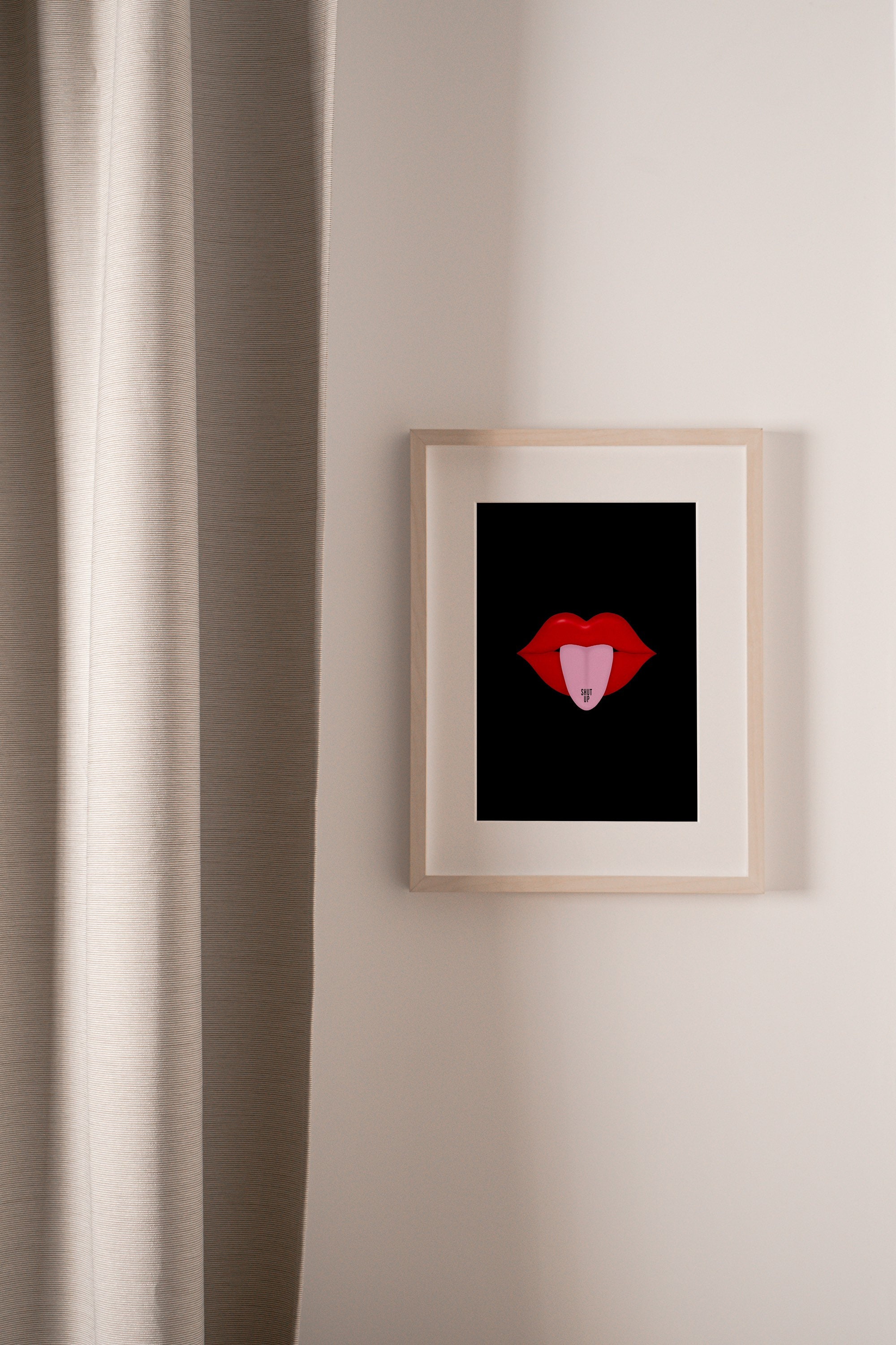 Red Lips Wall Art, Red Lips Illustration, Printable Wall Art, Dorm Room ...
