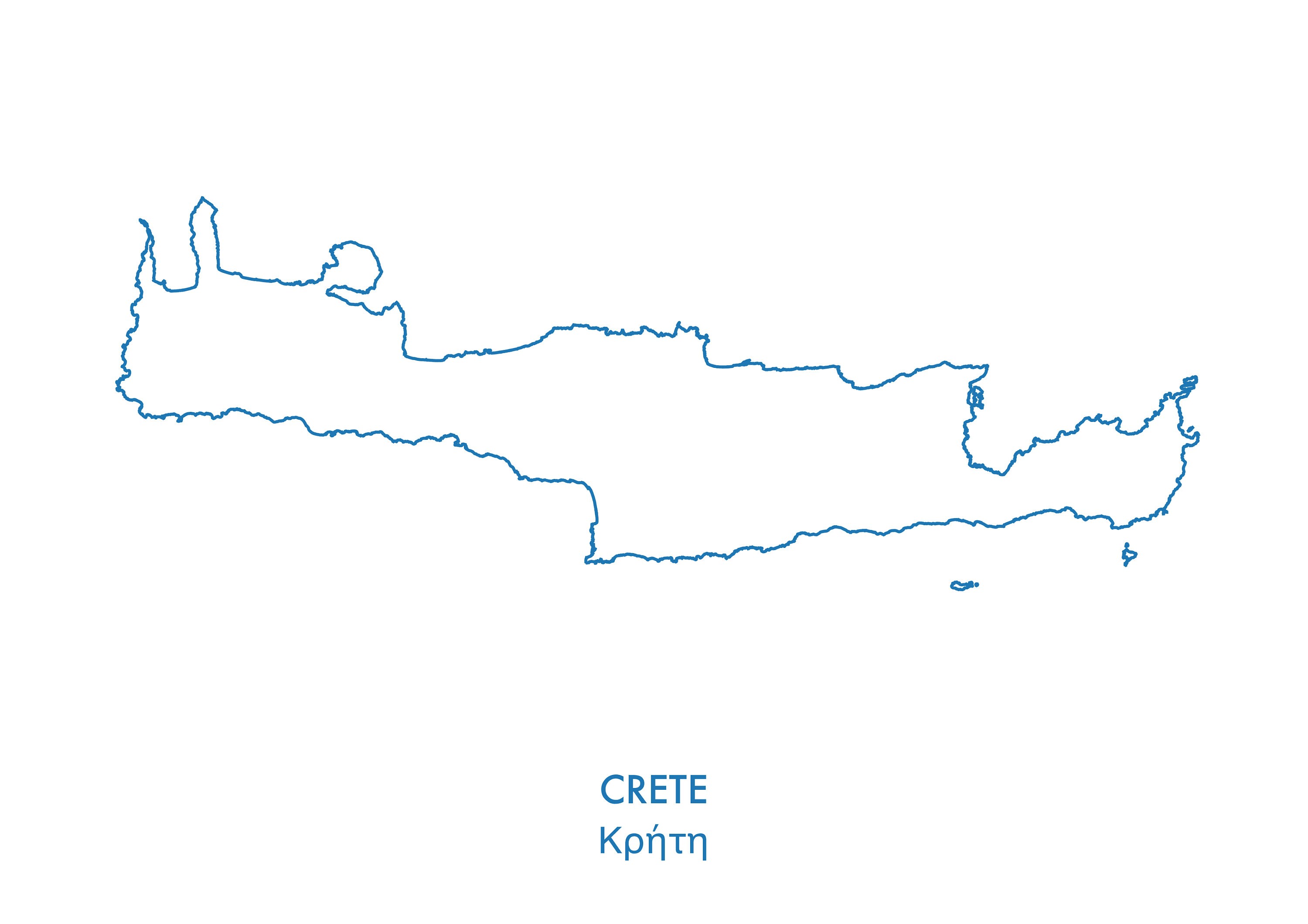 Crete Κρήτη Kríti Greek Island Minimalist Map (instant Digital Download ...