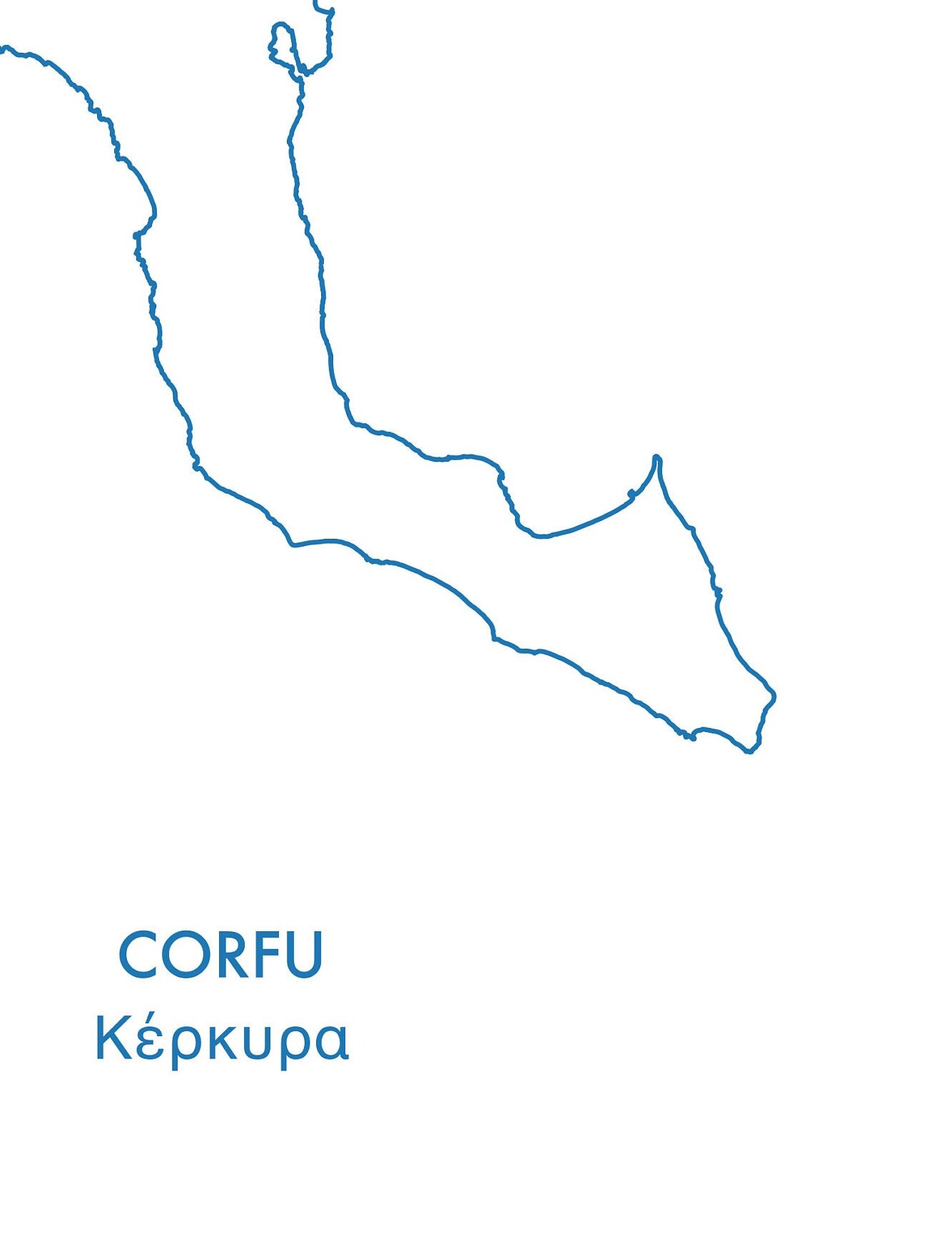 Corfu Κέρκυρα Kerkyra Greek Island Minimalist Map Poster (instant ...