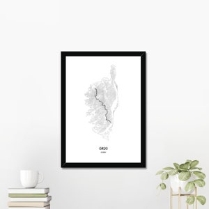 GR20 Corsica Trail Corse Minimalist Map Poster (instant Digital Print ...