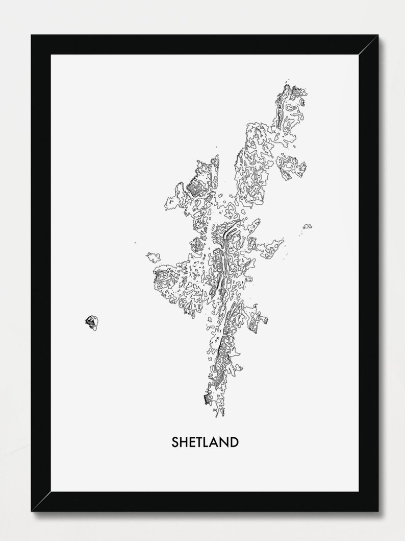 Shetland Contour Line Map Print (instant Digital Poster Download) - Etsy