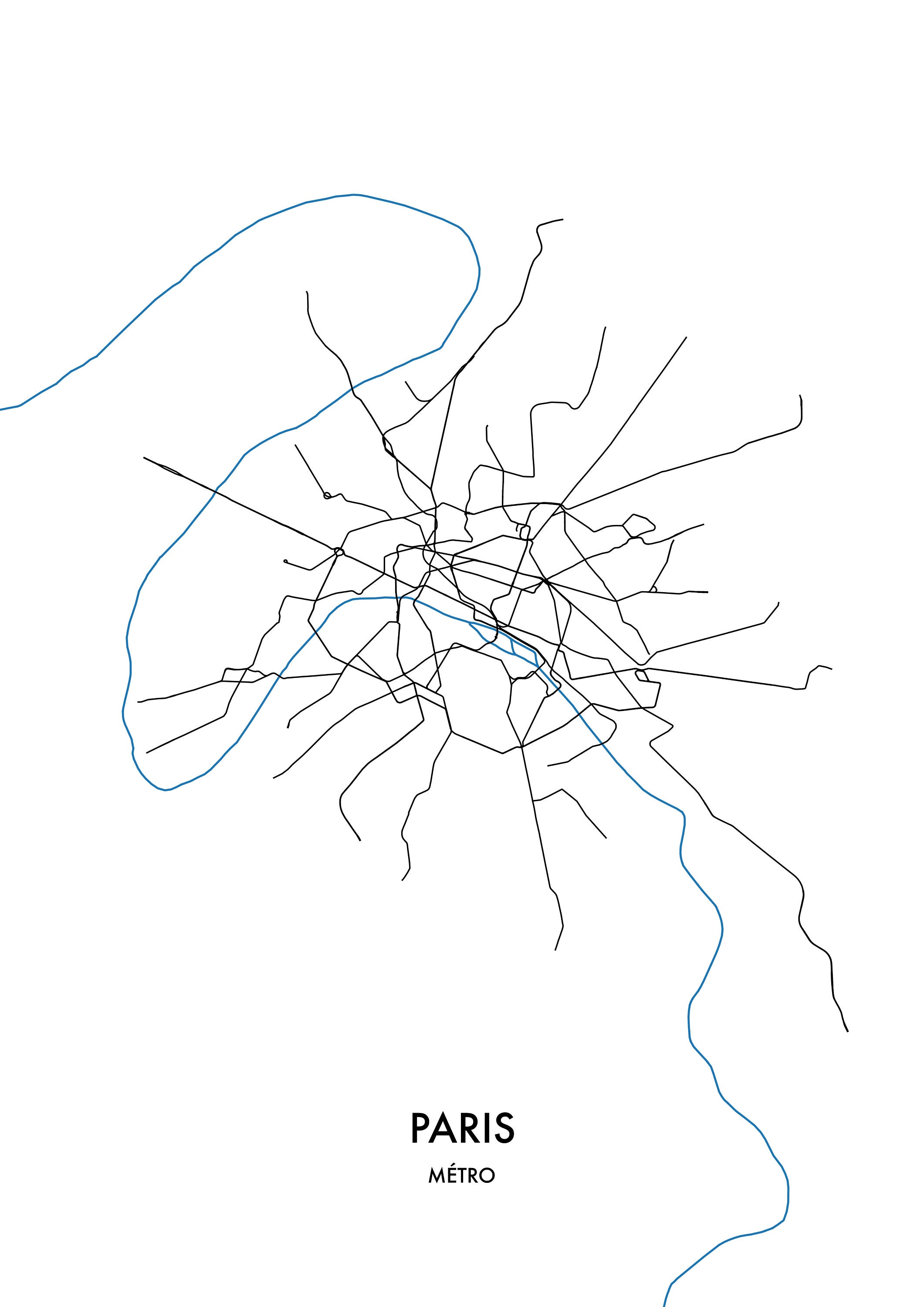Paris Metro Underground Map Poster (instant Digital Poster Download) - Etsy