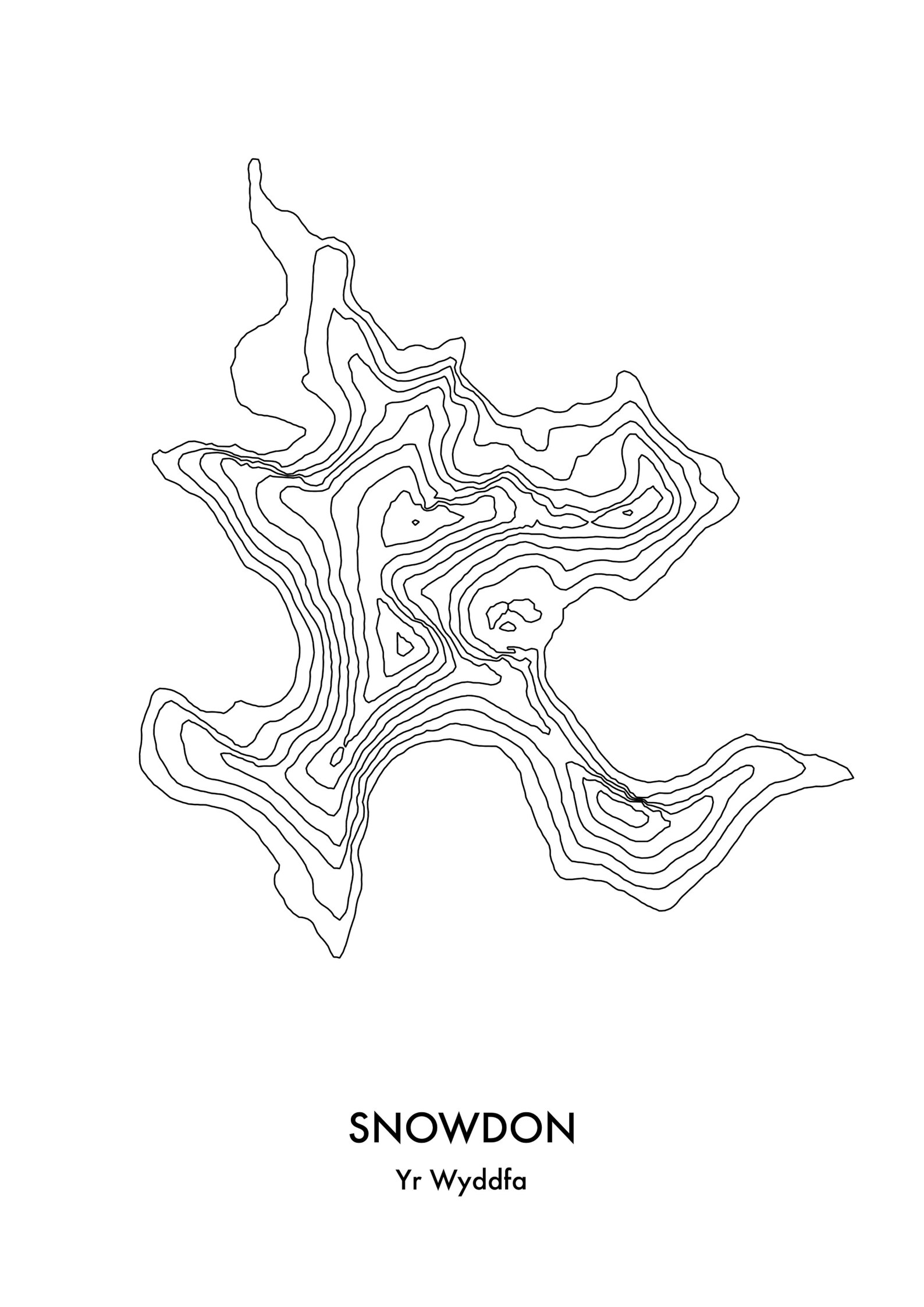 Snowdon Snowdonia Wales Map Poster (instant Digital Print Download) - Etsy
