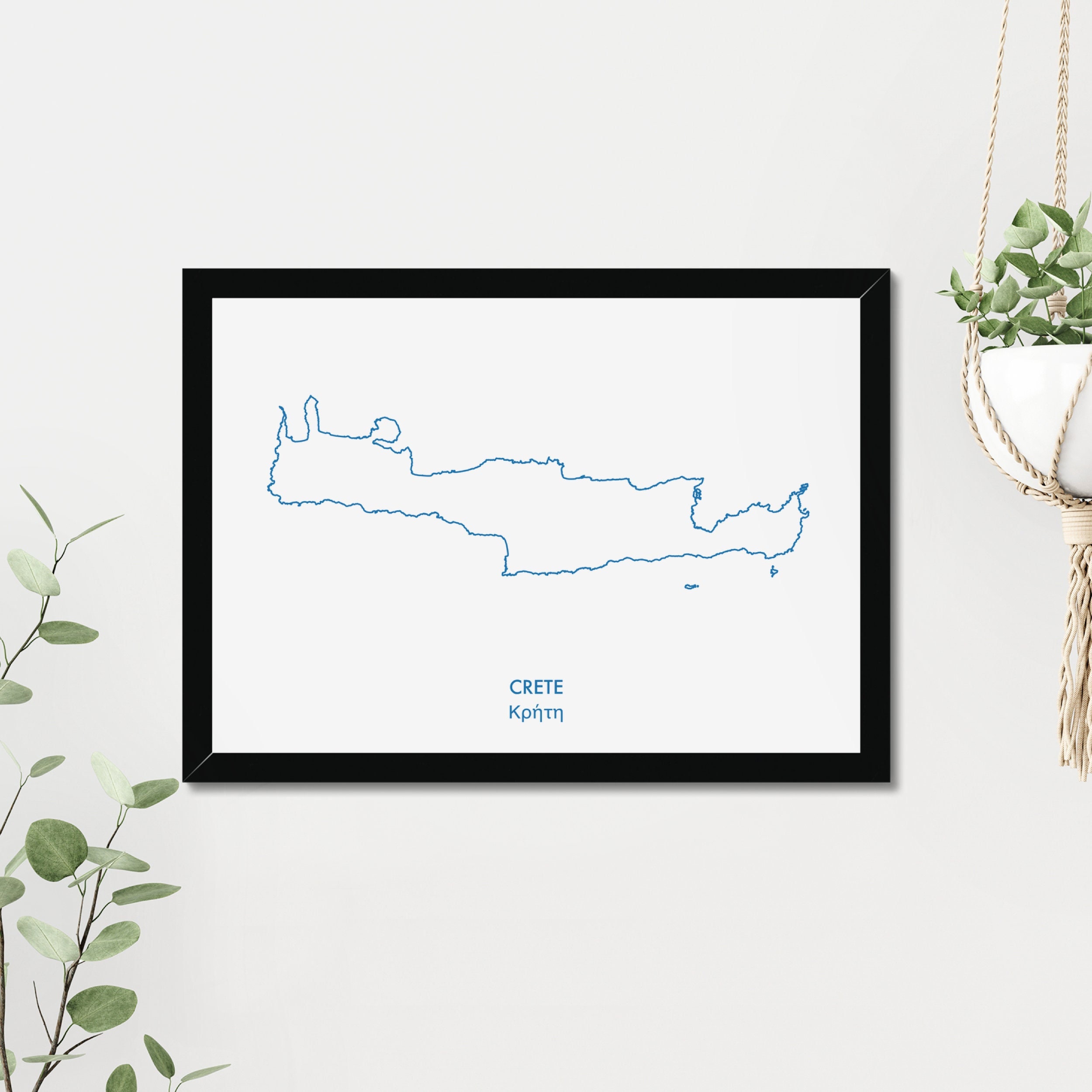 Crete Κρήτη Kríti Greek Island Minimalist Map (instant Digital Download ...