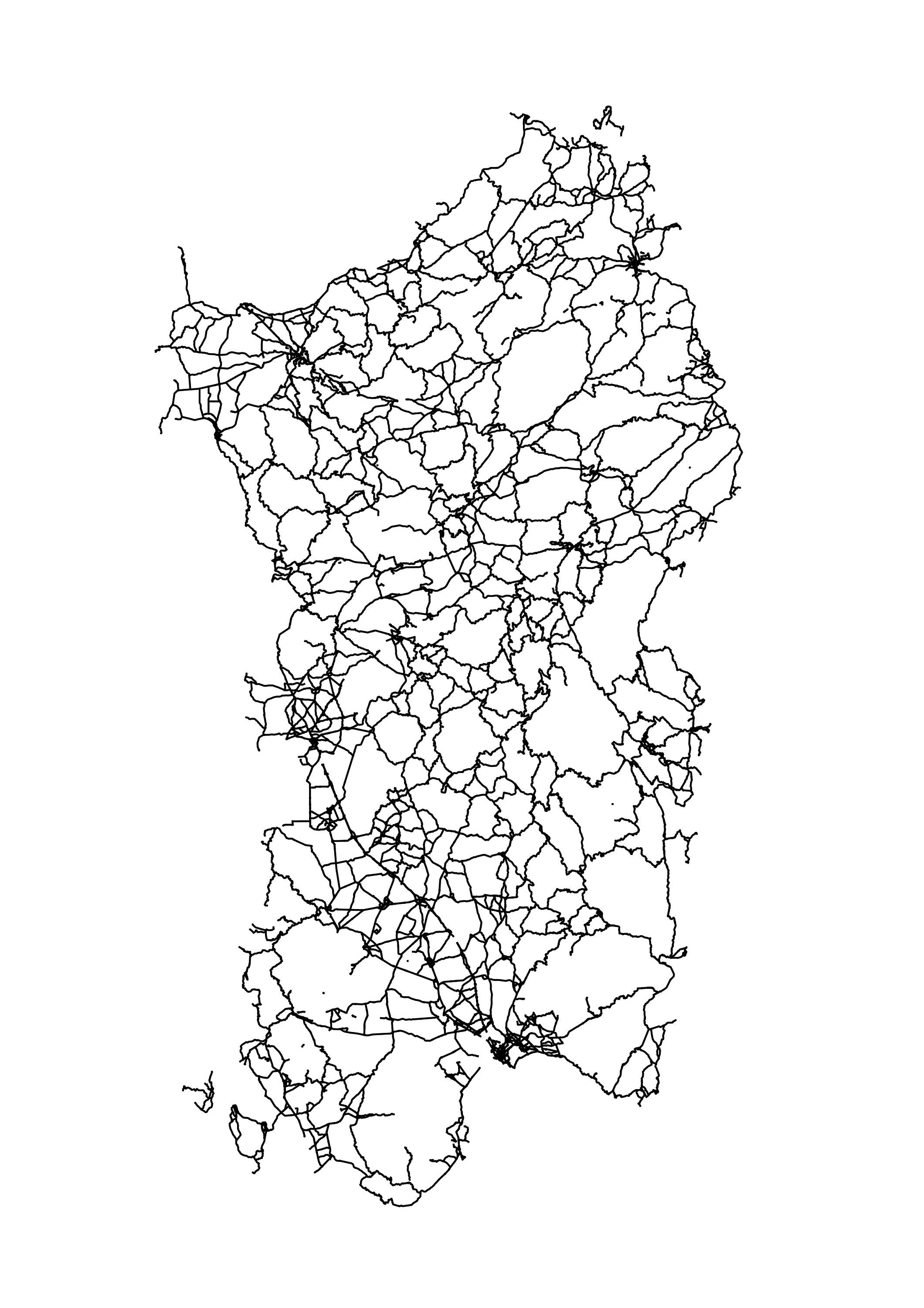 Sardinia Roads Minimalist Map Poster (instant Digital Print Download ...