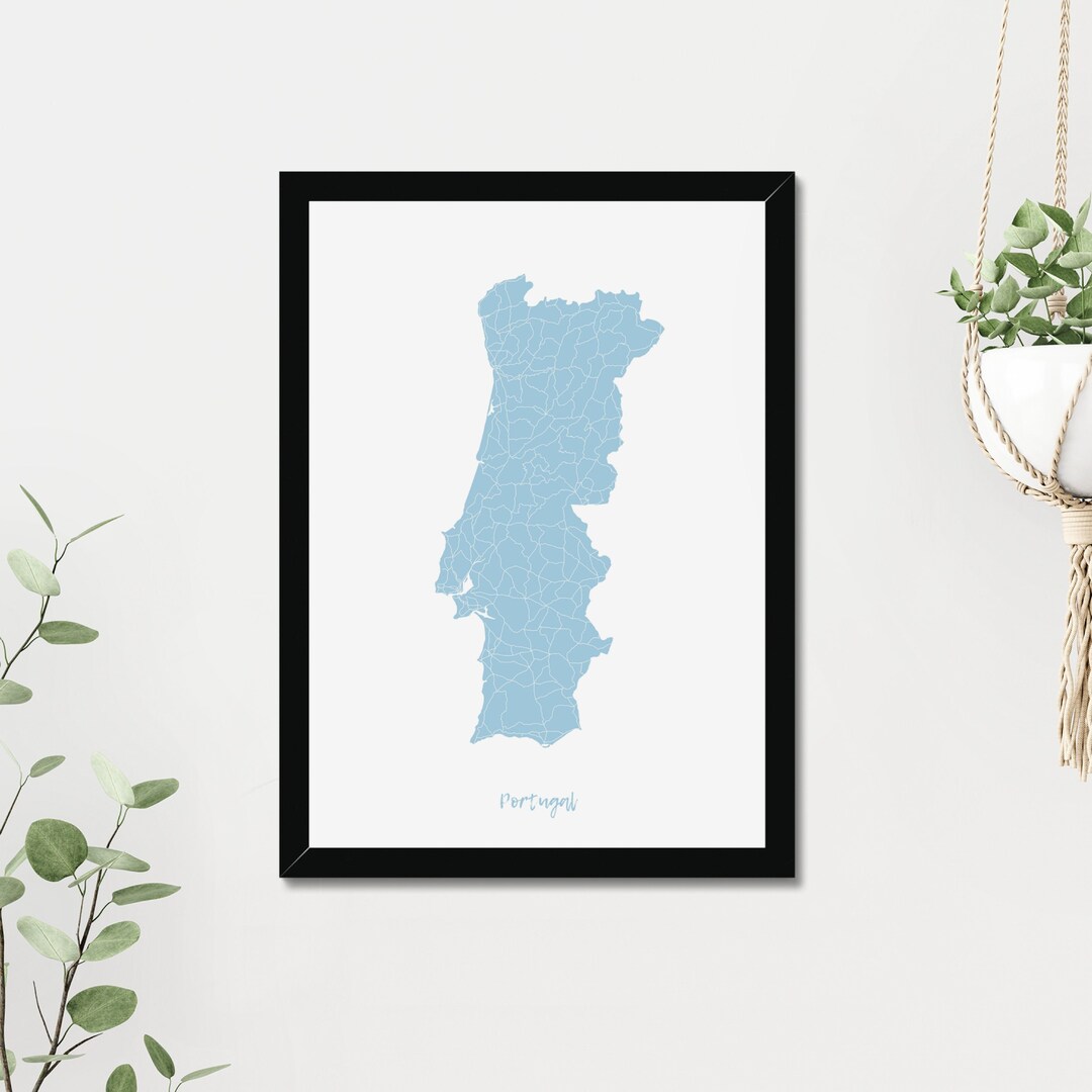 Portugal Roads Minimalist Print Map (instant Digital Poster Download ...