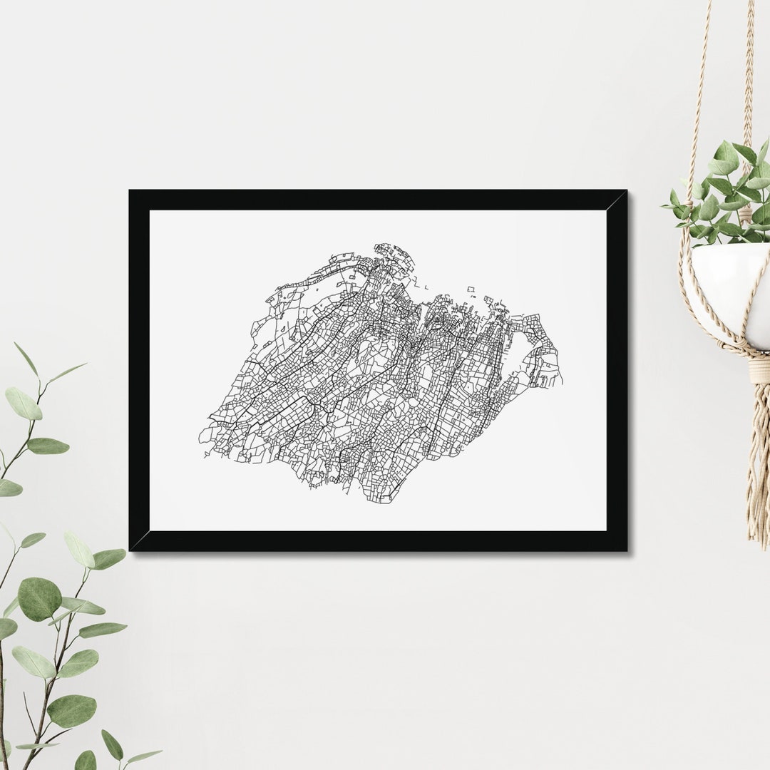 Inis Oirr (inisheer) Dry Walls Minimalist Map (instant Digital Download ...