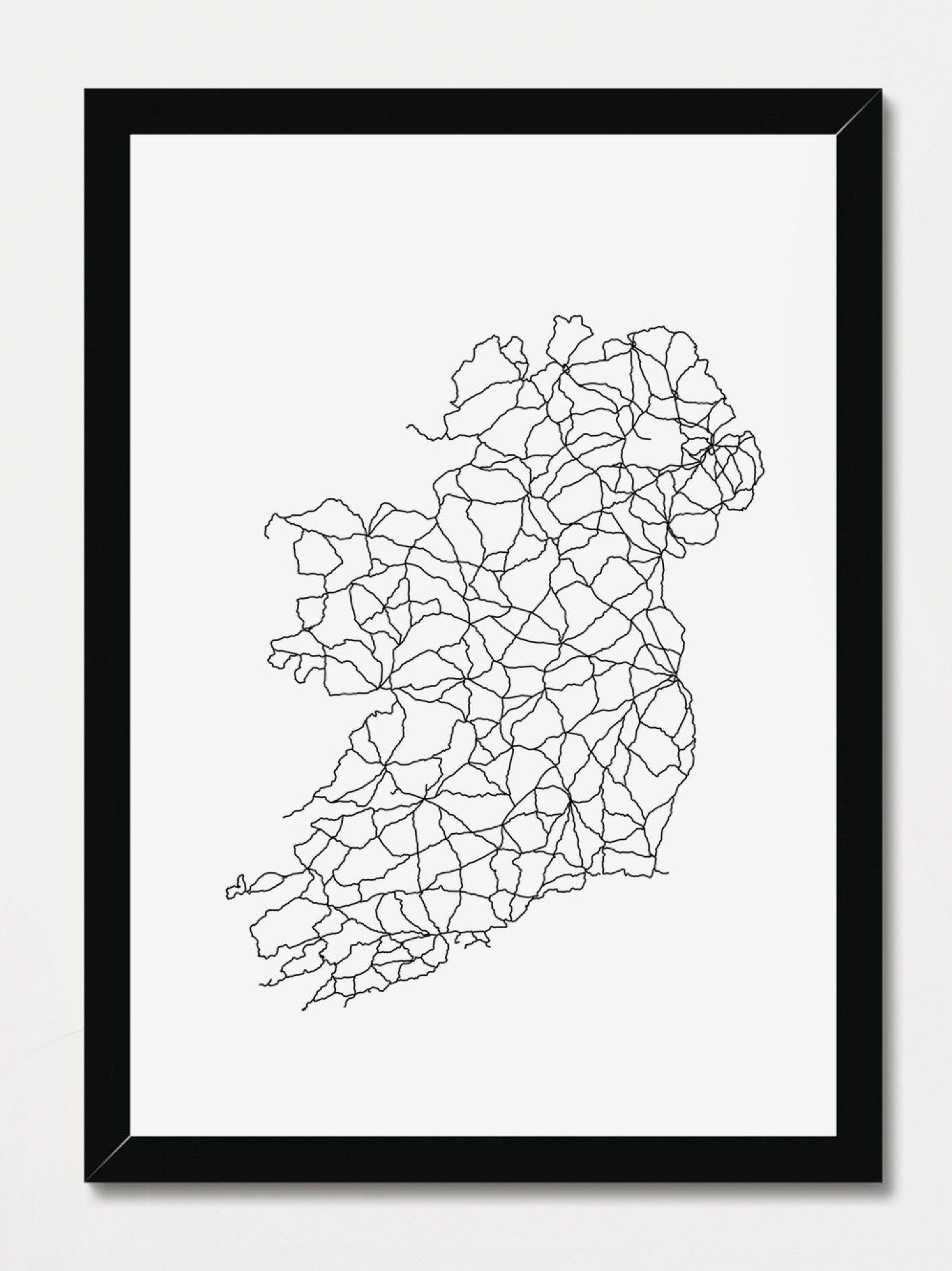 Ireland Roads Minimalist Map (instant Digital Download) - Etsy