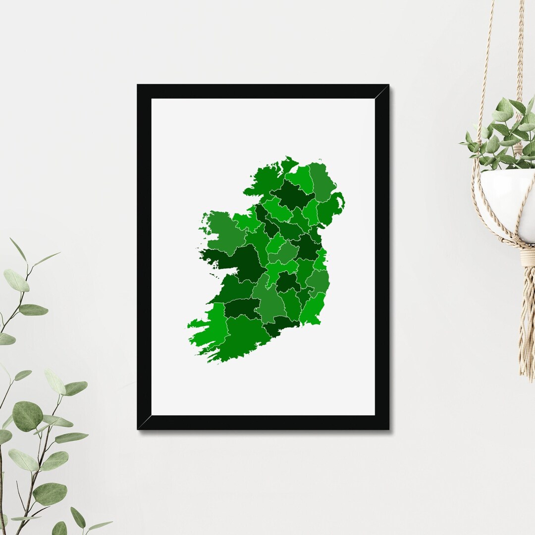 Ireland 32 Counties Eire Minimalist Print Map (instant Digital Download ...