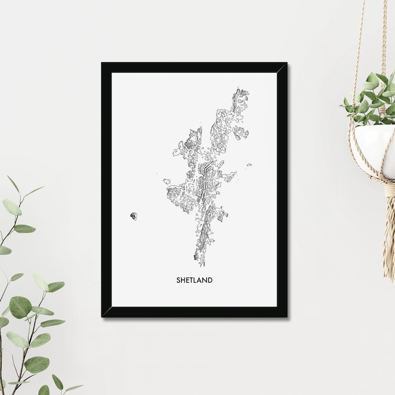 Shetland Contour Line Map Print (instant Digital Poster Download) - Etsy