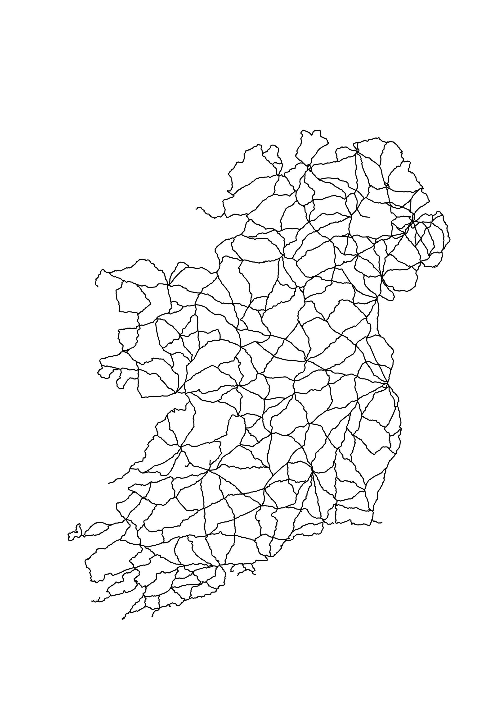 Ireland Roads Minimalist Map (instant Digital Download) - Etsy