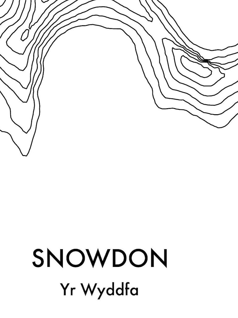 Snowdon Snowdonia Wales Map Poster (instant Digital Print Download) - Etsy
