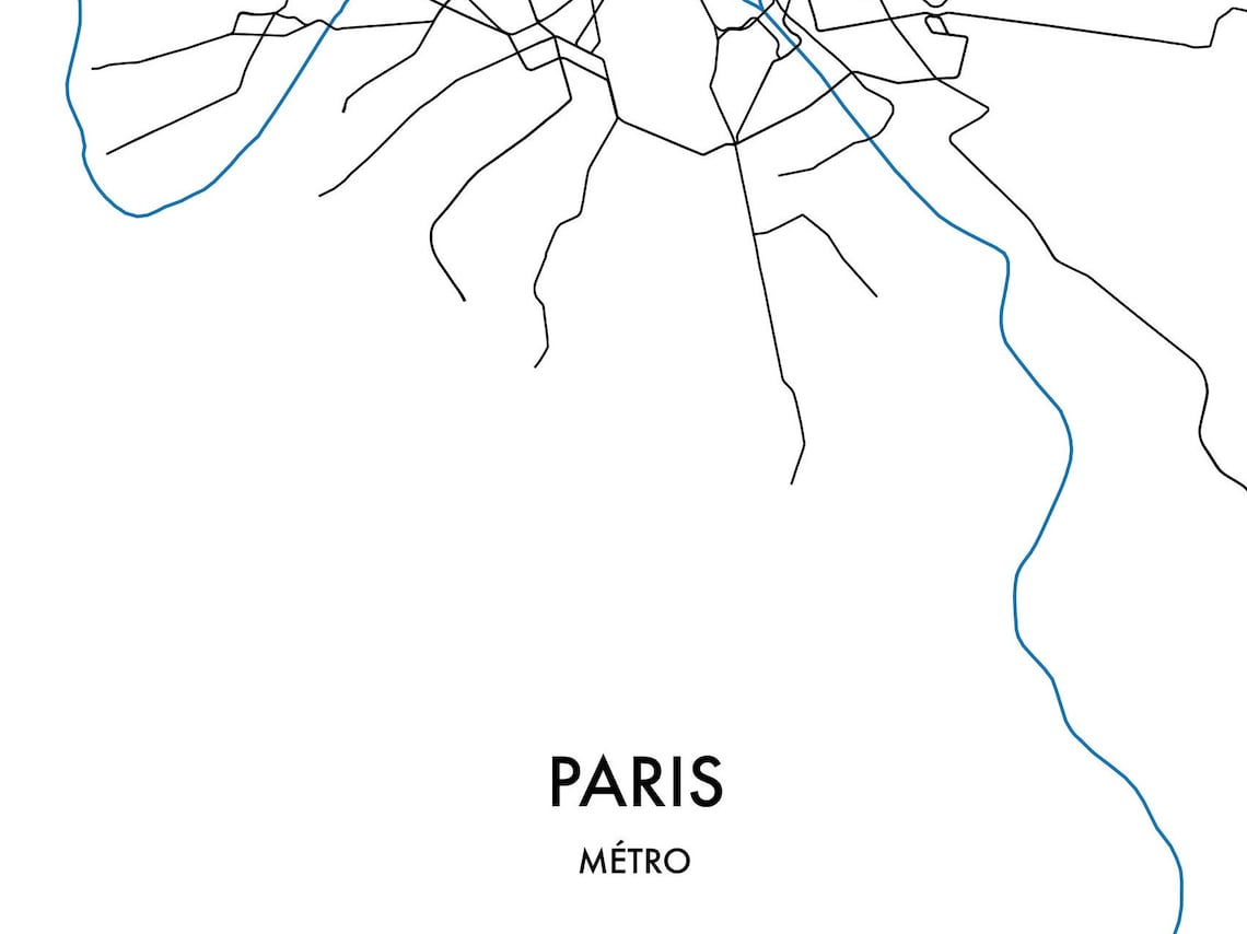 Paris Metro Underground Map Poster (instant Digital Poster Download) - Etsy