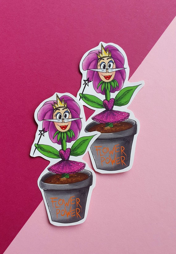Sticker flower Power Sticker Illustration - Etsy