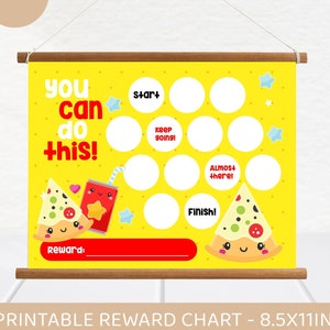Printable Pizza Reward Chart, Pizza Sticker Chart, Girl Sticker Chart ...