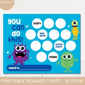 Monster Reward Chart, Boys Reward Chart, Daily Routine Chart, Night ...