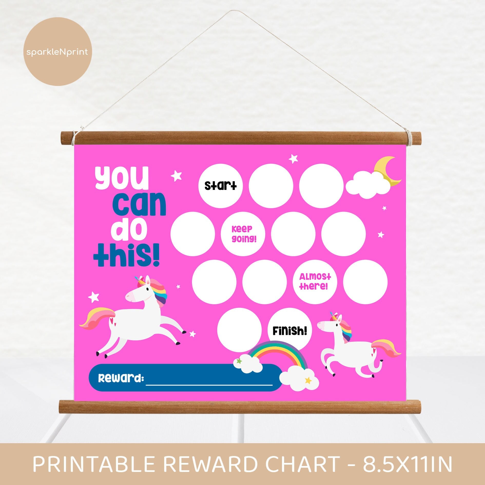 Printable Unicorn Reward Chart, Instant Download Reward Chart, Kids ...