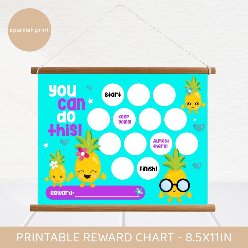 Pineapple Reward Chart, Kids Reward Chart, Routine Chart, Pineapple ...