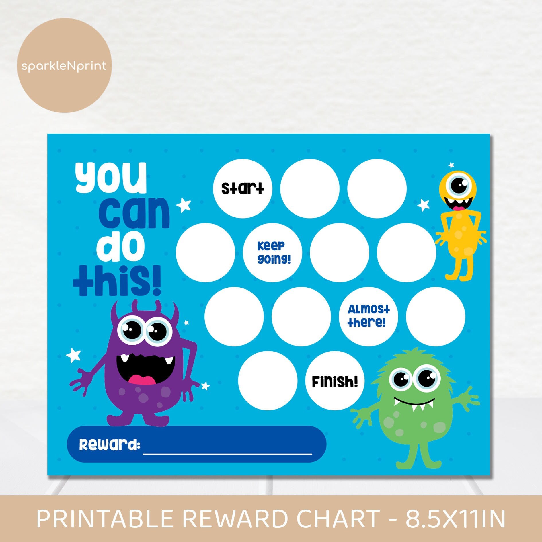 Monster Reward Chart, Boys Reward Chart, Daily Routine Chart, Night ...