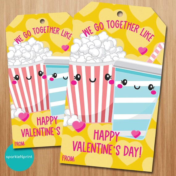 PRINTABLE We Go Together Like Popcorn and Soda Happy | Etsy