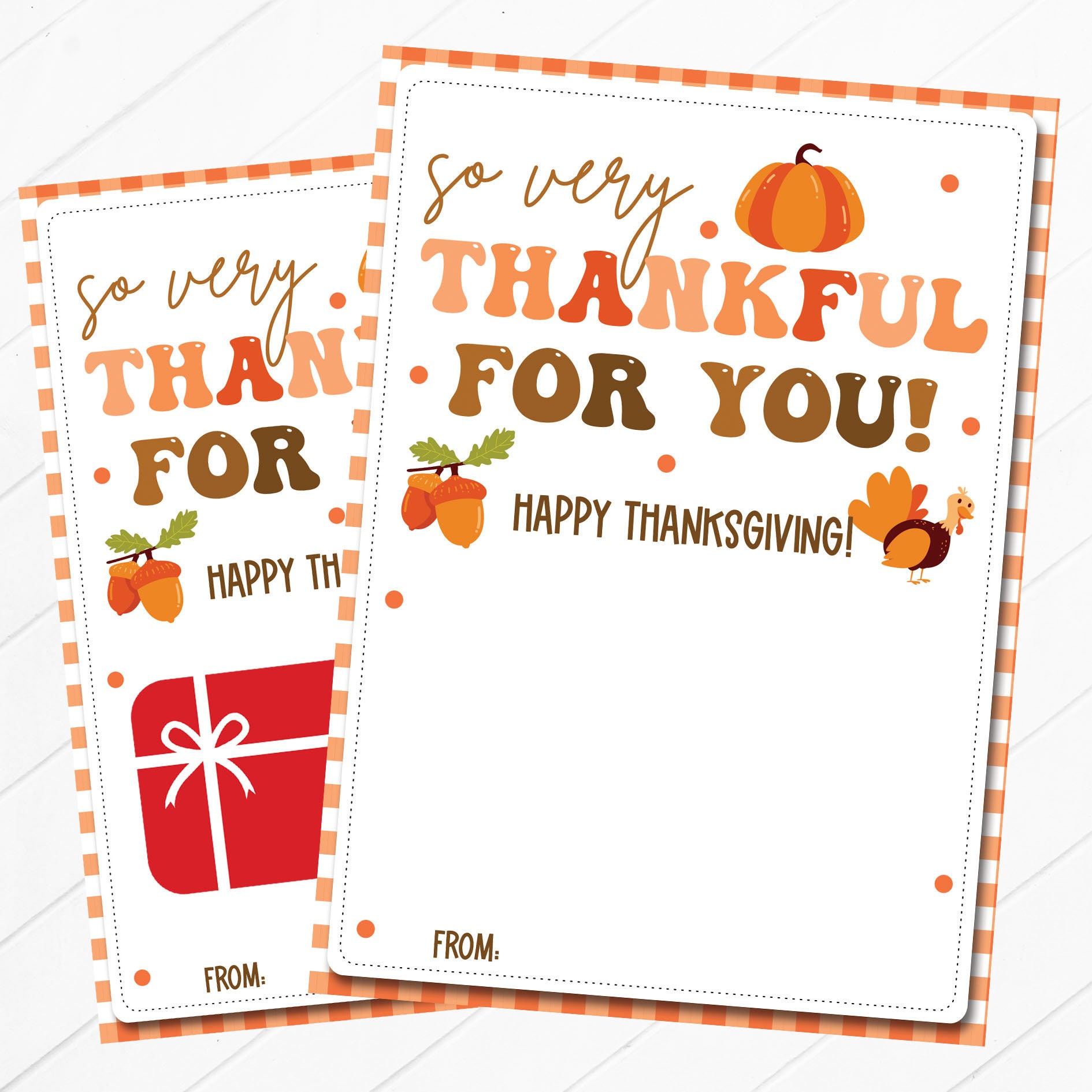 PRINTABLE so Very Thankful for You Gift Card Holder - Thanksgiving Card ...