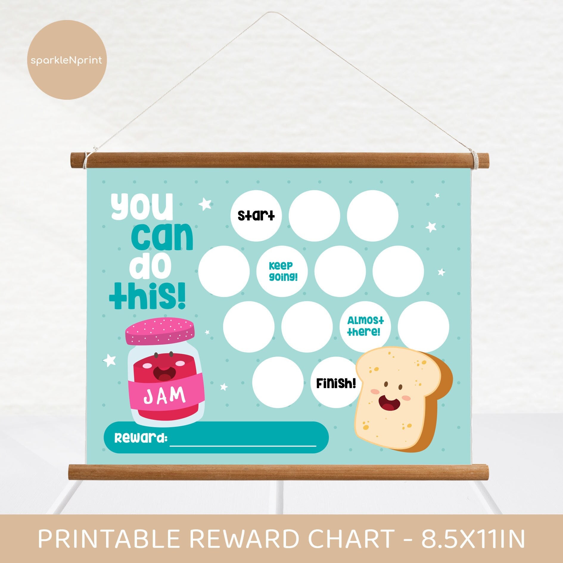 Printable Jam Reward Chart, Girl Sticker Chart, Girl Chart, Instant ...