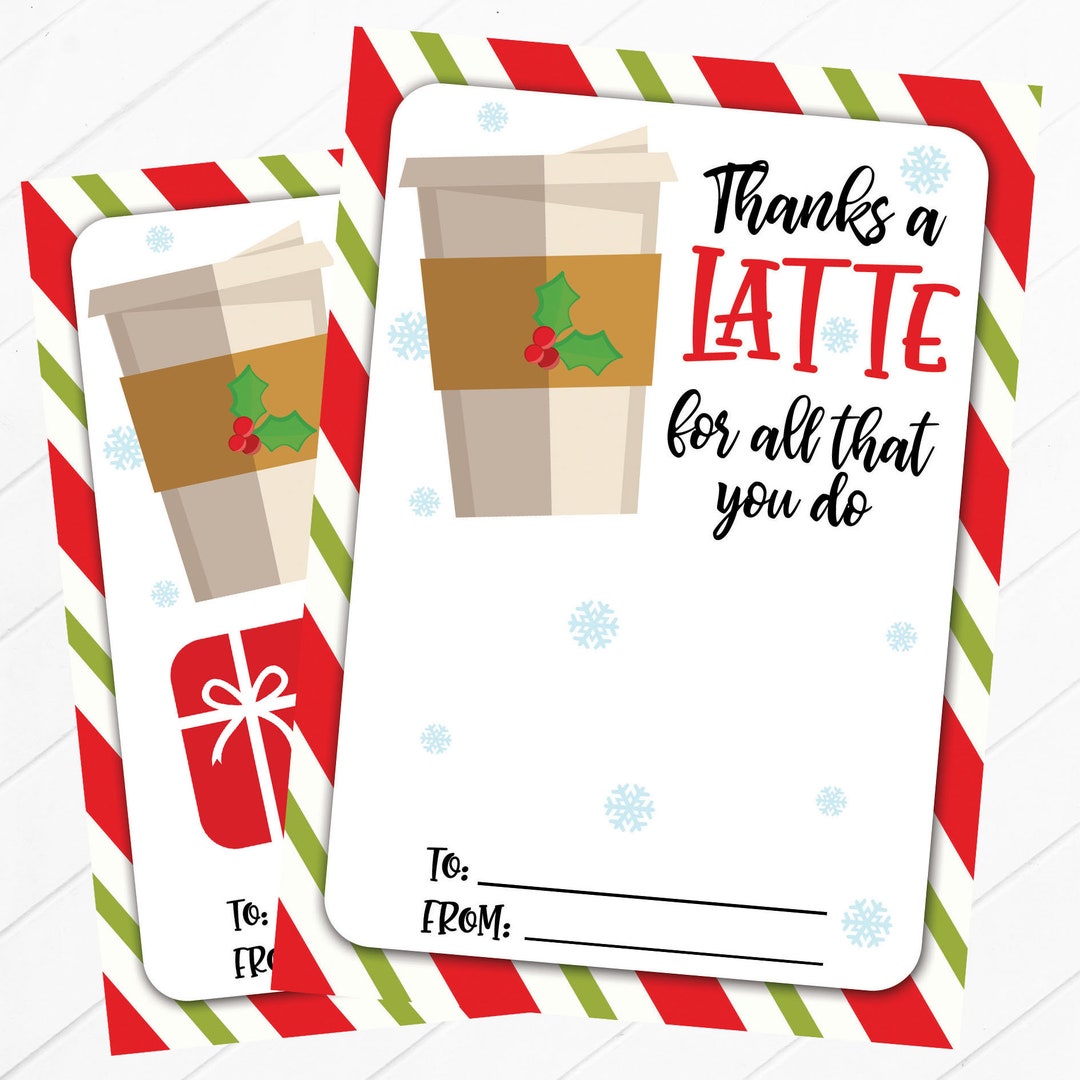 PRINTABLE Thanks a Latte Coffee Gift Card Holder - Boss's Day Card ...
