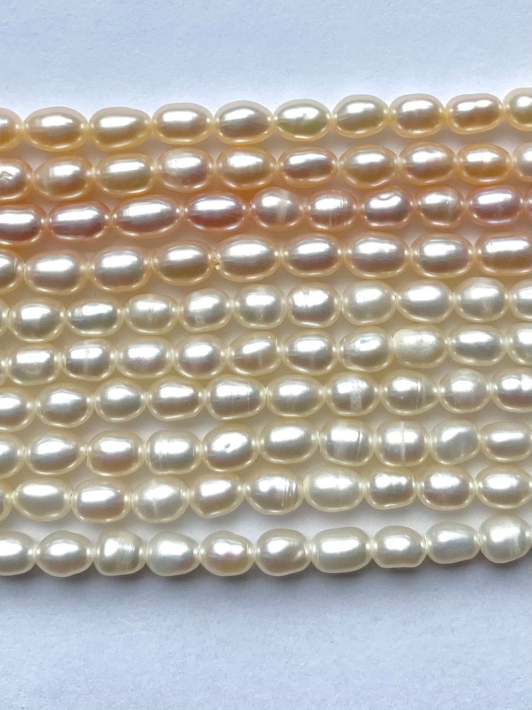White Rice Pearl, Natural Freshwater Pearl, Cultured Pearl , Full ...