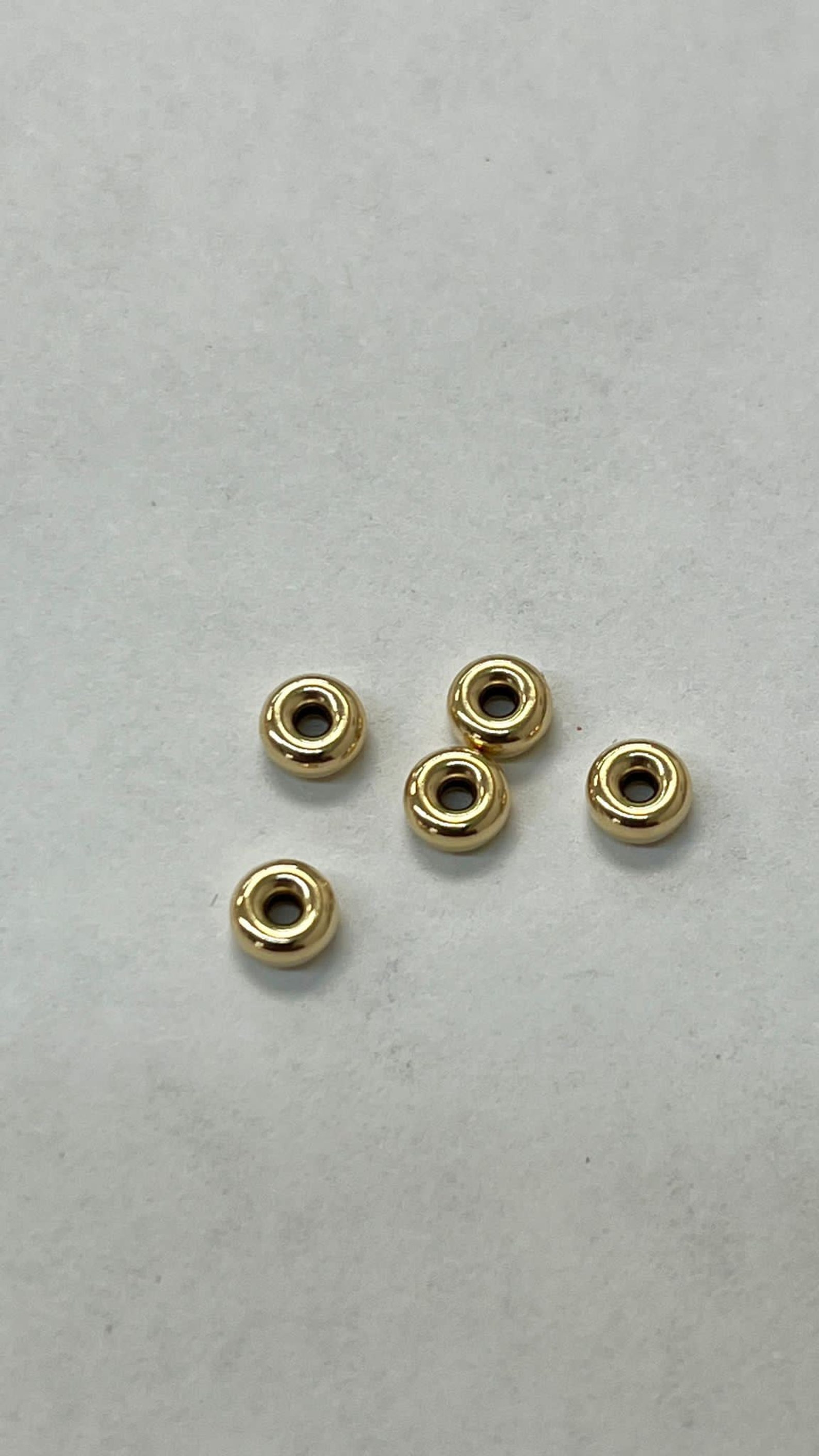 14K Gold Beads Spacer 4mm 5mm Solid Gold Doughnut Spacer for - Etsy