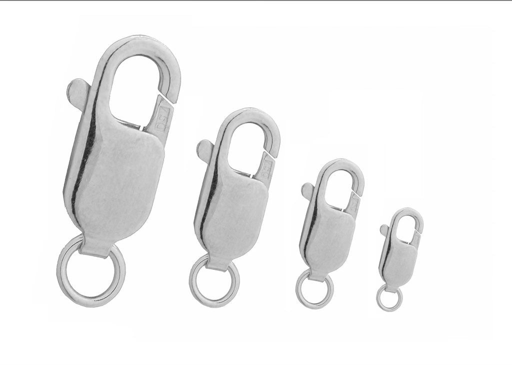 Rectangular Lobster Clasp 10K Solid Gold Yellow and White - Etsy