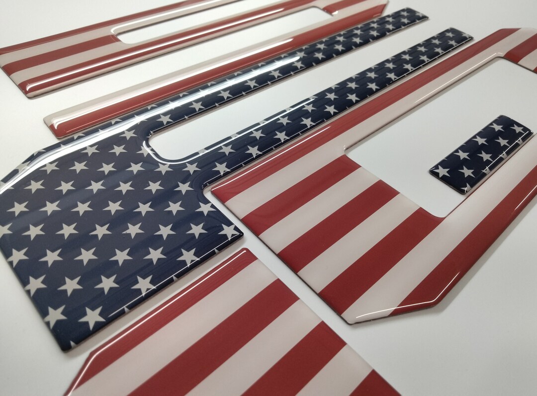 3D US Flags / LIGHTNING / Camo/ Outlines More Colors Domed Raised ...