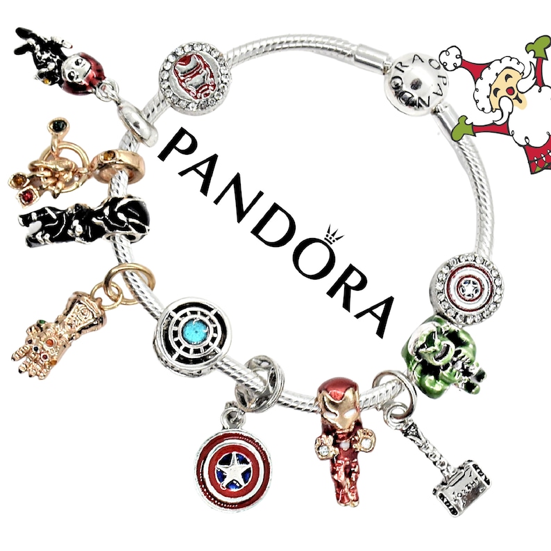 Pandora Bracelets With Marvel Hulk Captain America Themed Charms - Etsy