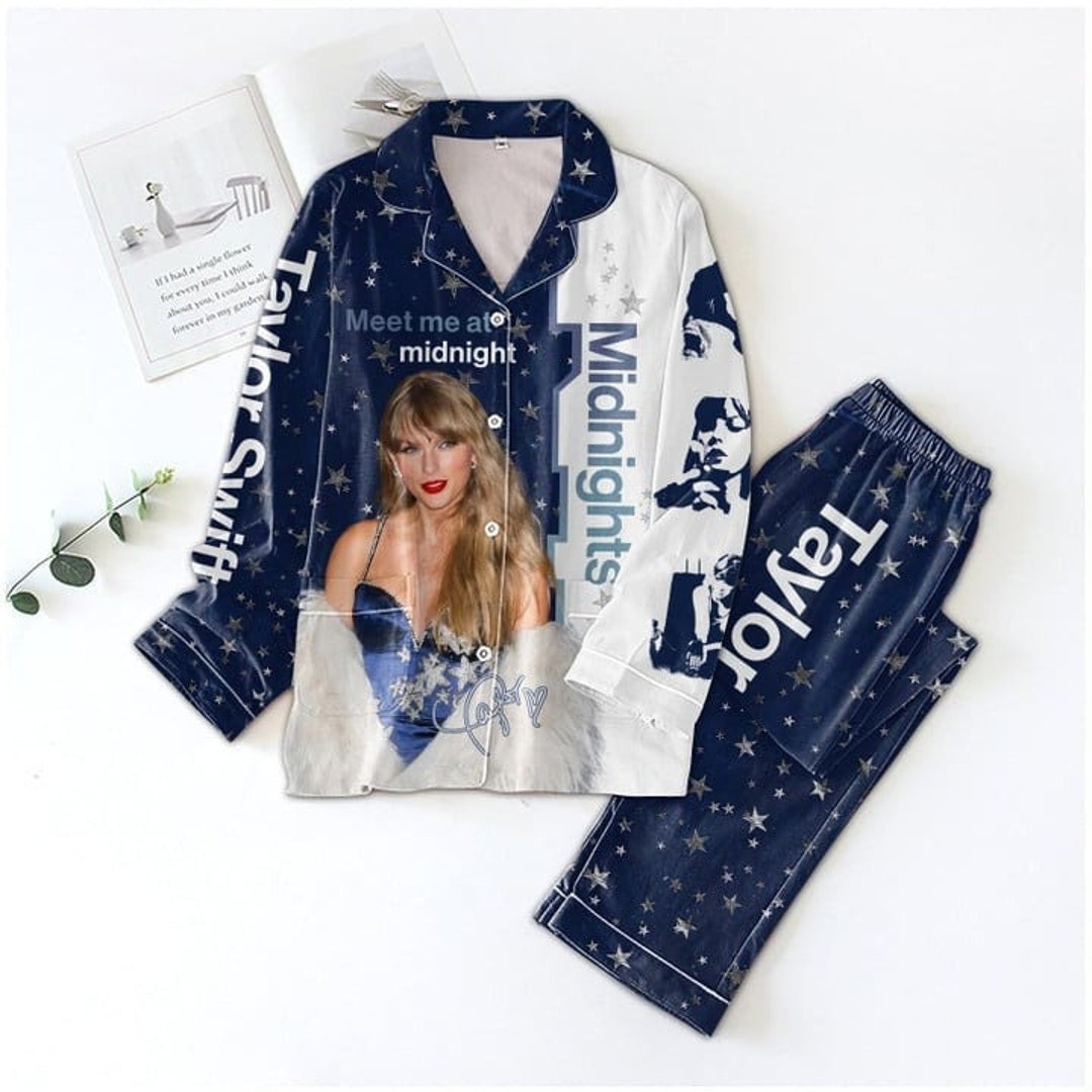 Taylor Swift Midnight SILK Pajamas Set Taylor Swift All Hit - Etsy