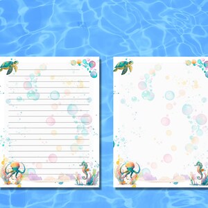 Sea Life Printable Stationery Set | US Letter Size Pdf | Instant ...